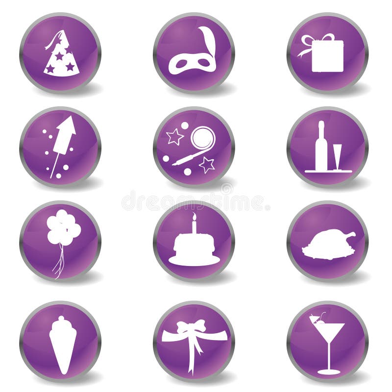 Party Icons stock vector. Illustration of beverages, balloons - 7950692
