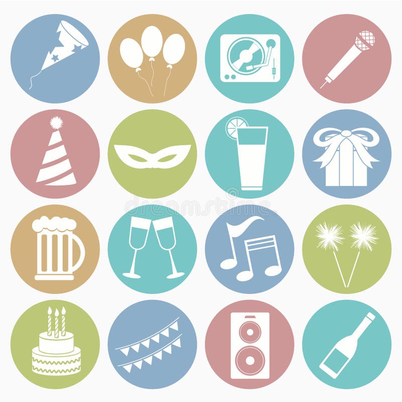 Party icons set stock vector. Illustration of icon, icons - 41167788