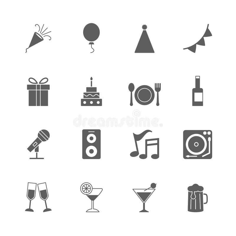 Party icons set stock vector. Illustration of icon, icons - 41167788