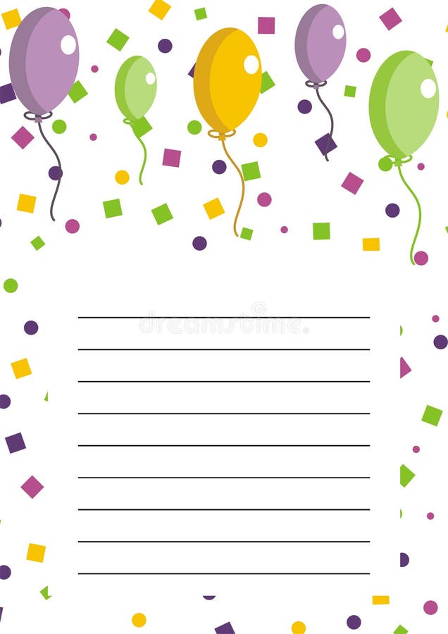 Party Invitation with Balloons Stock Vector - Illustration of children ...