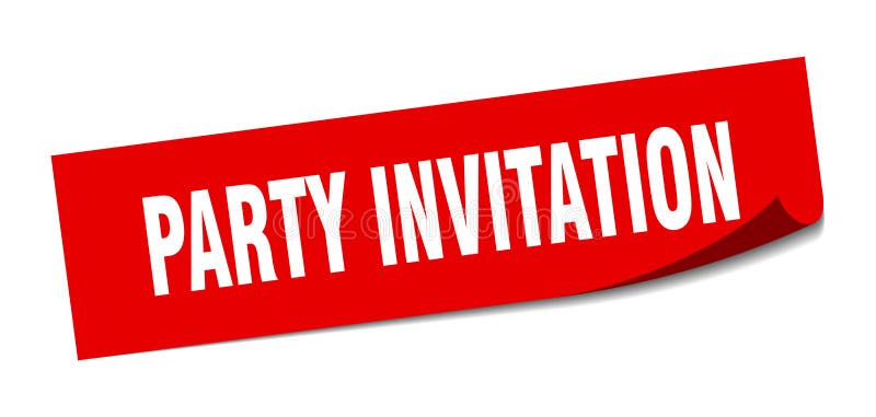Party Invitation Sticker. Square Isolated Label Sign. Peeler Stock ...
