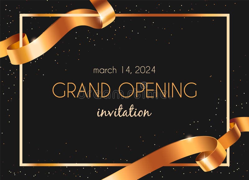 Party Invitation Template with Golden Ribbons Stock Vector ...