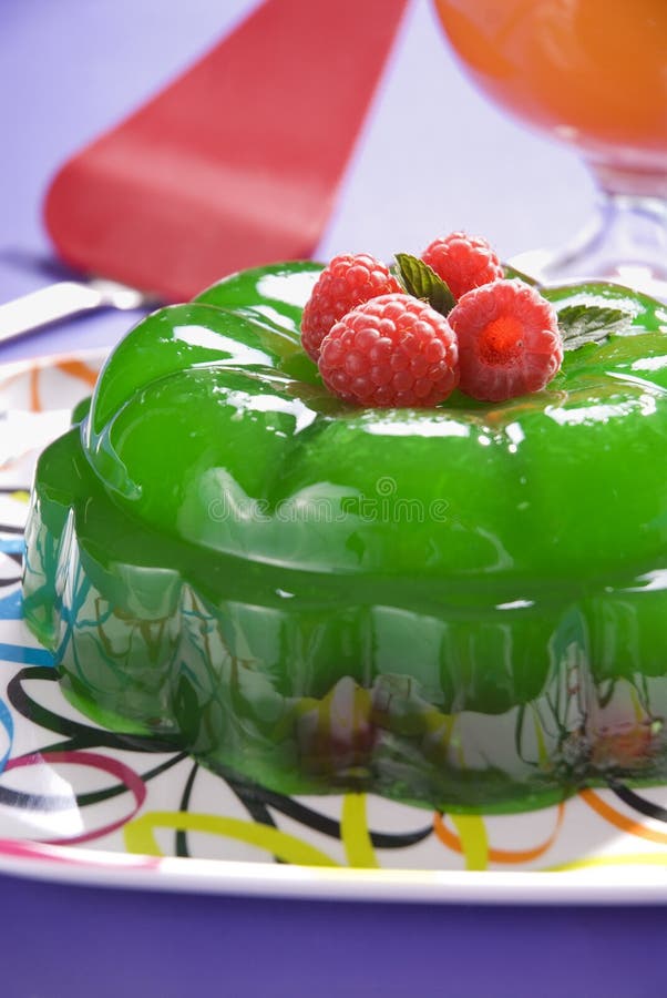 Fruit Jelly Dessert with Red Currant Stock Image - Image of herb ...