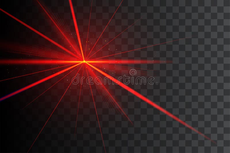 Party Laser Light on Transparent Black Background. Red Laser Beam Stock ...
