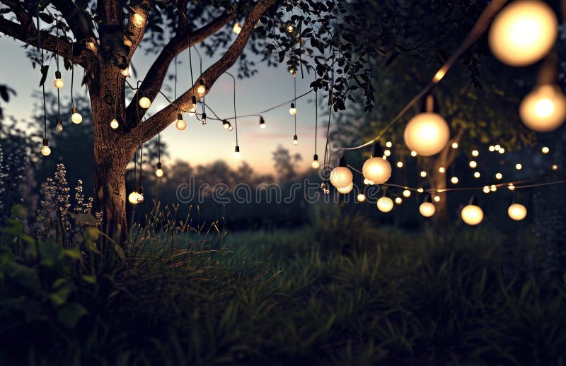 Party Light Strings To Use in Your Outdoor Lighting Stock Photo - Image ...