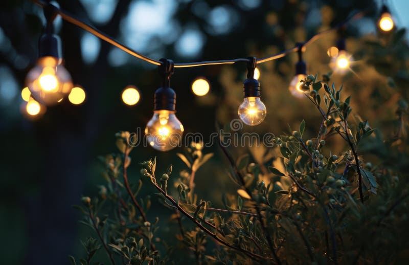 Party Light Strings To Use in Your Outdoor Lighting Stock Photo - Image ...