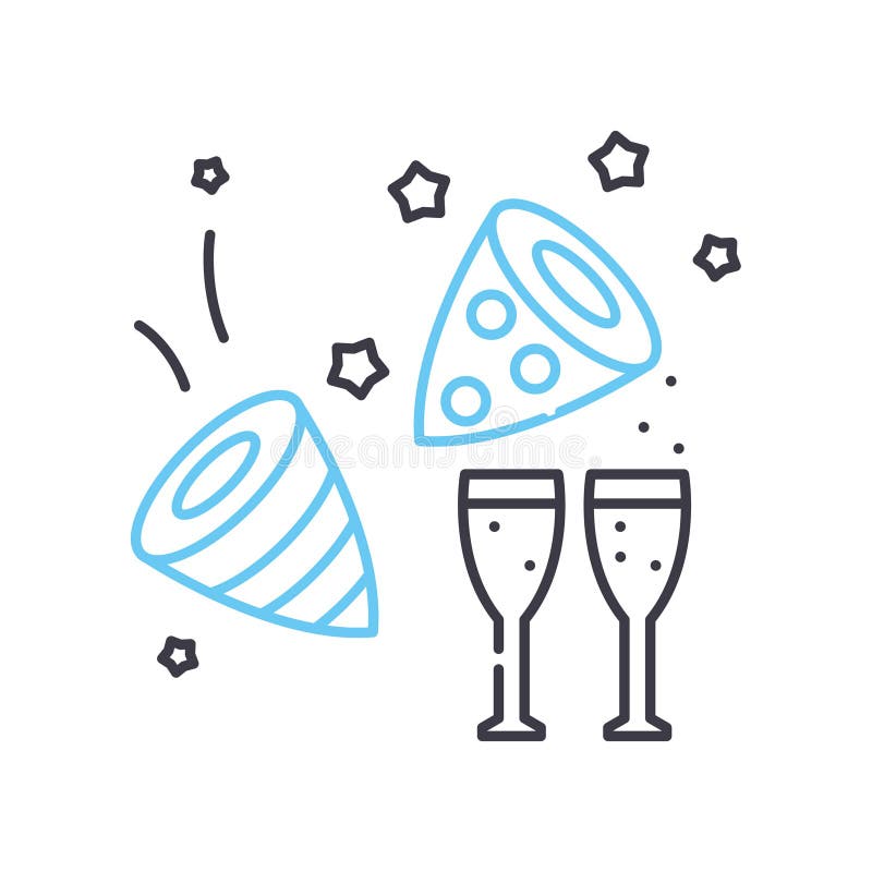 Party Line Icon, Outline Symbol, Vector Illustration, Concept Sign ...