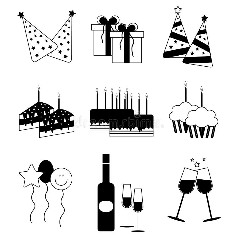 Party line icon set stock vector. Illustration of party - 250728056