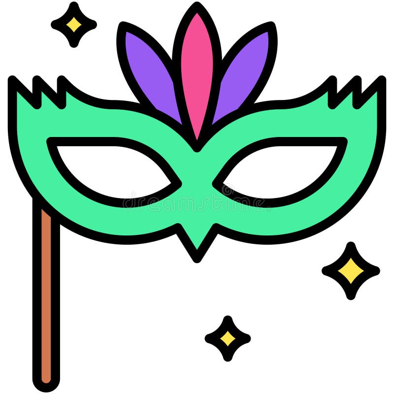 Party Mask Icon, New Year Realated Vector Stock Vector - Illustration ...