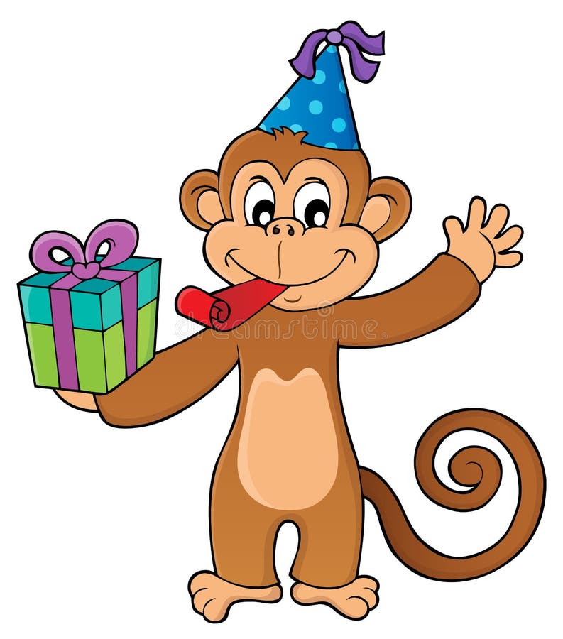 Party monkey theme image 1 stock vector. Illustration of smile - 105511790