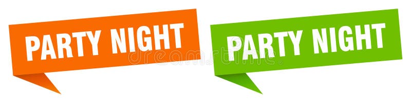 Party Night Banner. Party Night Speech Bubble Label Set Stock Vector ...