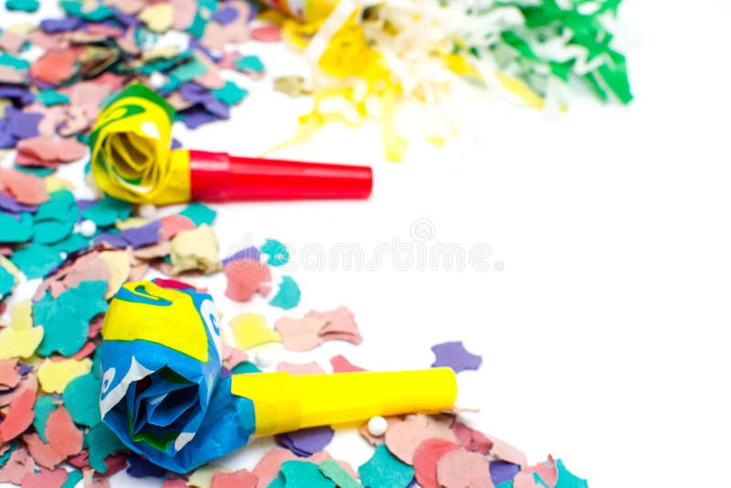 Party objects isolated stock photo. Image of blower, color - 47324626