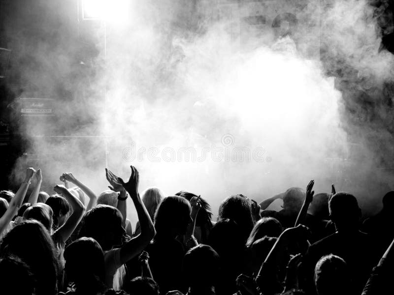 Rock Concert Crowd Black And White