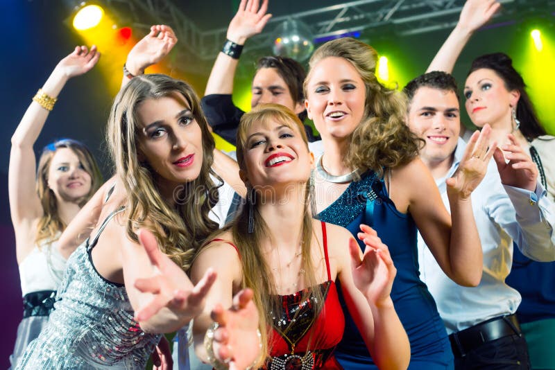Party People Dancing in Disco Club Stock Image - Image of dancing ...