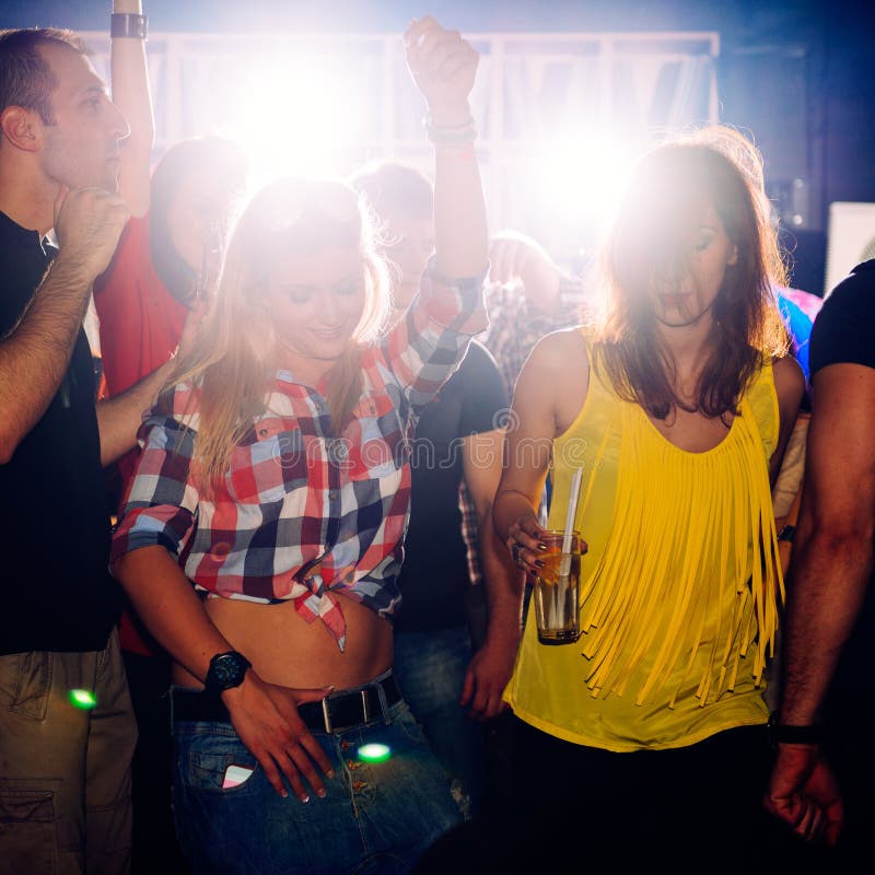 Party People Dancing in Disco or Club Stock Photo - Image of beautiful ...