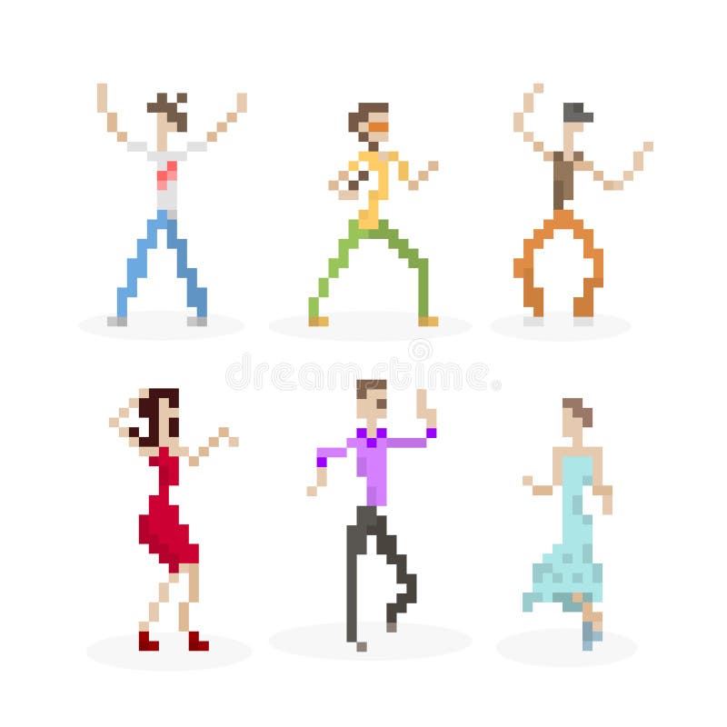 Dancing Pixel People Set Stock Illustrations – 17 Dancing Pixel People Set Stock Illustrations ...