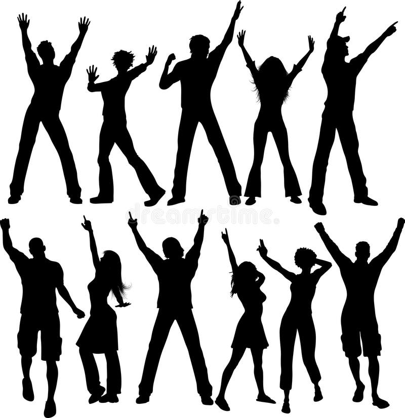 Party people silhouettes stock vector. Illustration of people - 6174110