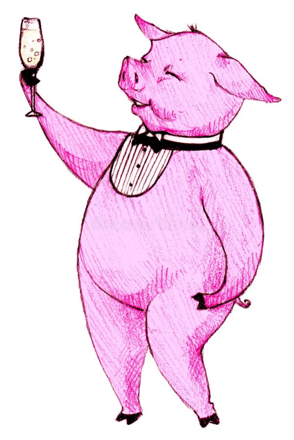 Party pig stock illustration. Illustration of success - 7504259