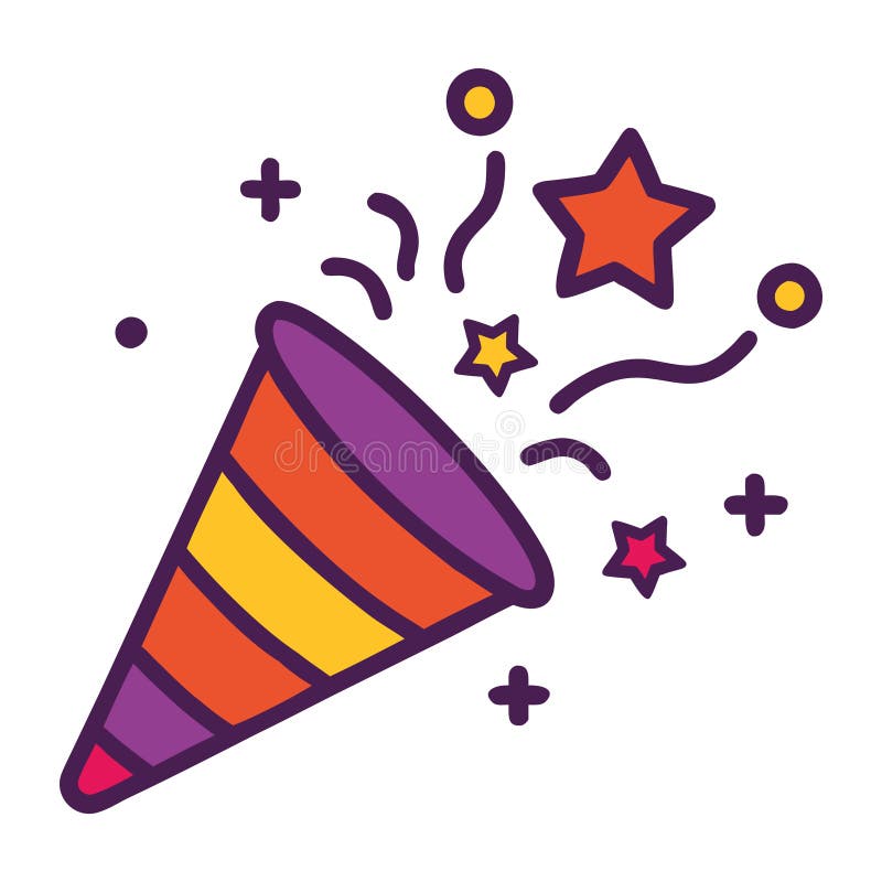 Party popper carnival icon stock vector. Illustration of funfair ...