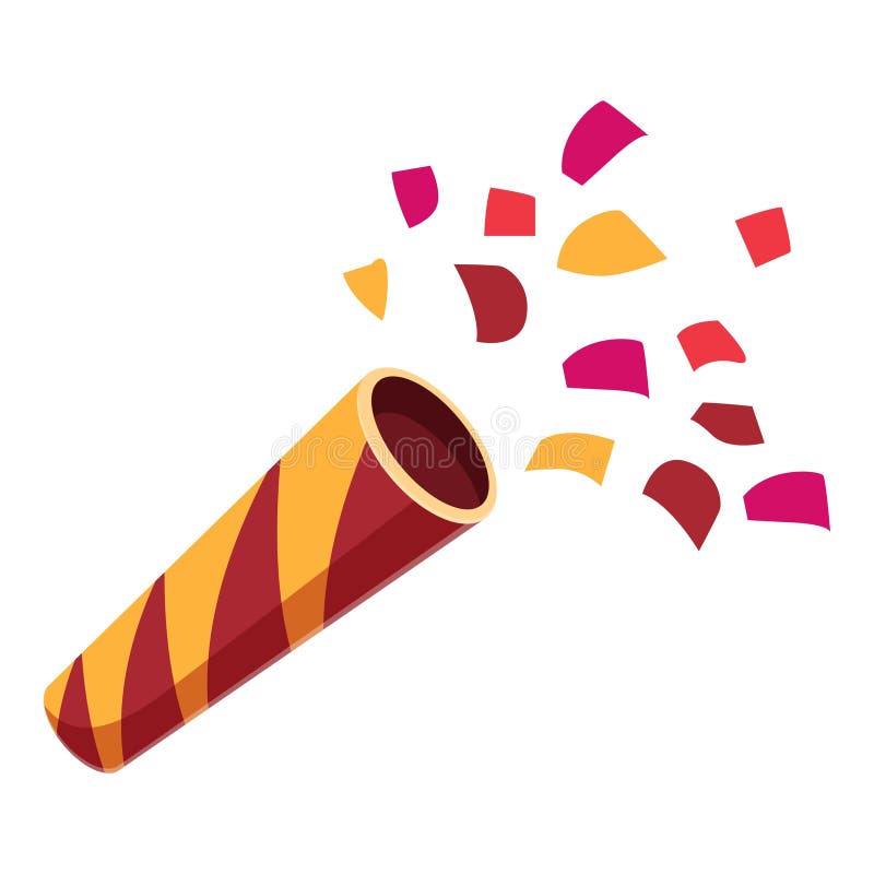 Party Popper Exploding with Colorful Confetti in the Air Stock Vector ... Party Popper Exploding with Colorful Confetti in the Air Stock Vector ...