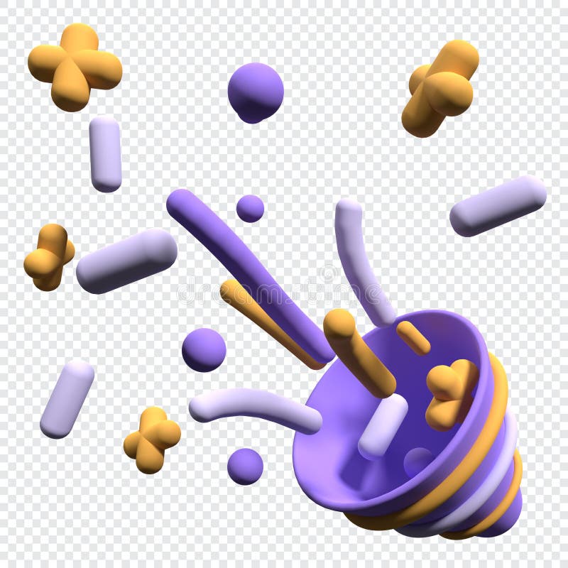 Party Popper Icon with Confetti. Exploding Party Popper. Birthday and ...