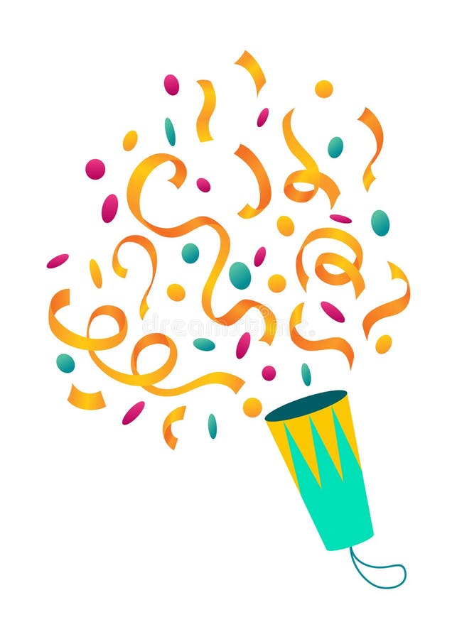 Party Popper Icon. Holiday Popper Cone with Confetti, Congratulate or ...