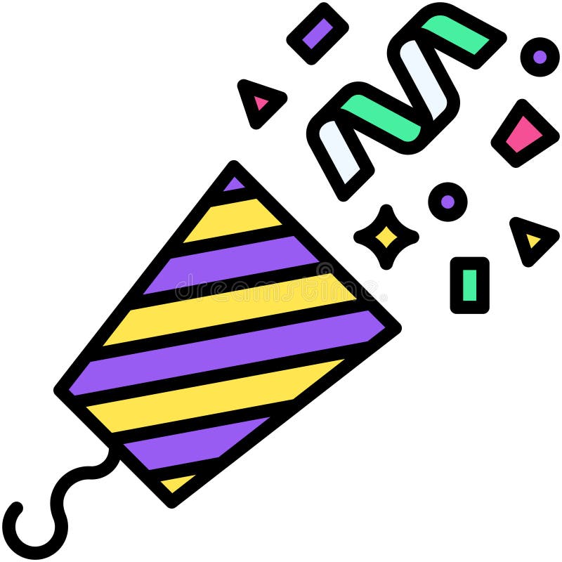 Party Popper Icon, New Year Realated Vector Stock Vector - Illustration ...