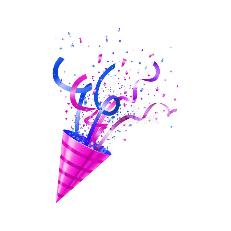 Party Popper Poster Set stock vector. Illustration of bright - 177273032