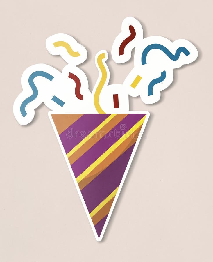 Party Popper Isolated Illustration Stock Illustration - Illustration of ...
