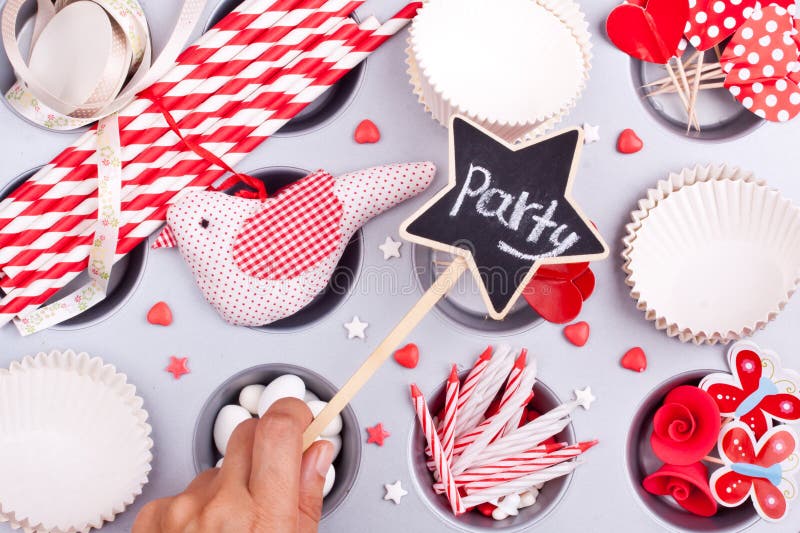 Party preparation stock image. Image of hand, holding - 60706427