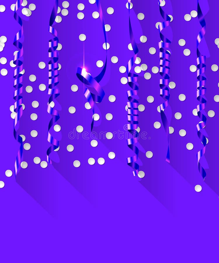 Party Purple Background With Confetti And Stock Vector - Illustration ...