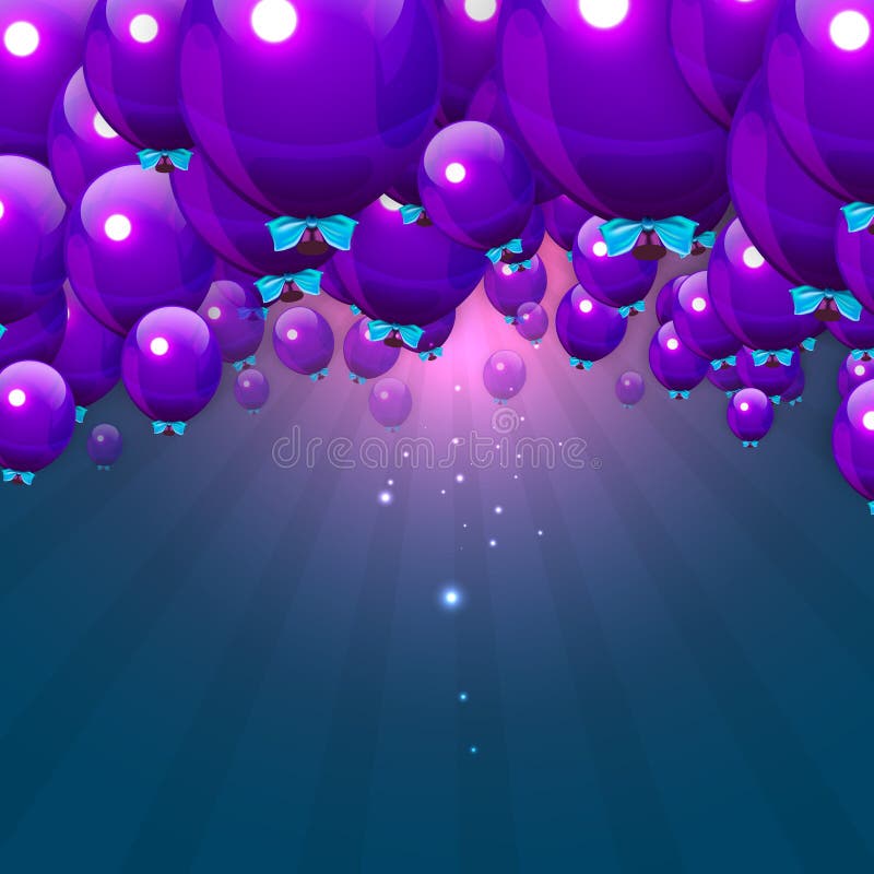 Party Purple Balloons Background for Your Text Stock Vector ...