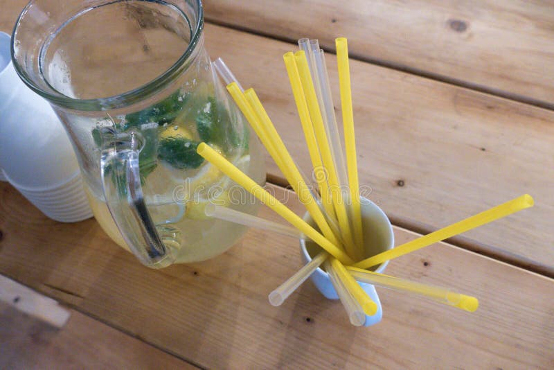 Party Refreshment with Lemonade in a Jar Stock Image - Image of food ...