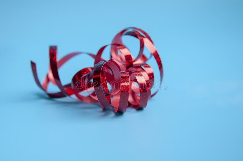 Party Ribbon Confetti on Blue Stock Image - Image of ornament, color ...