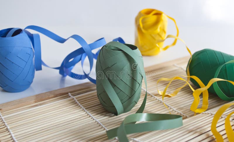 Party Ribbons and Place Setting Stock Image - Image of purple, white ...