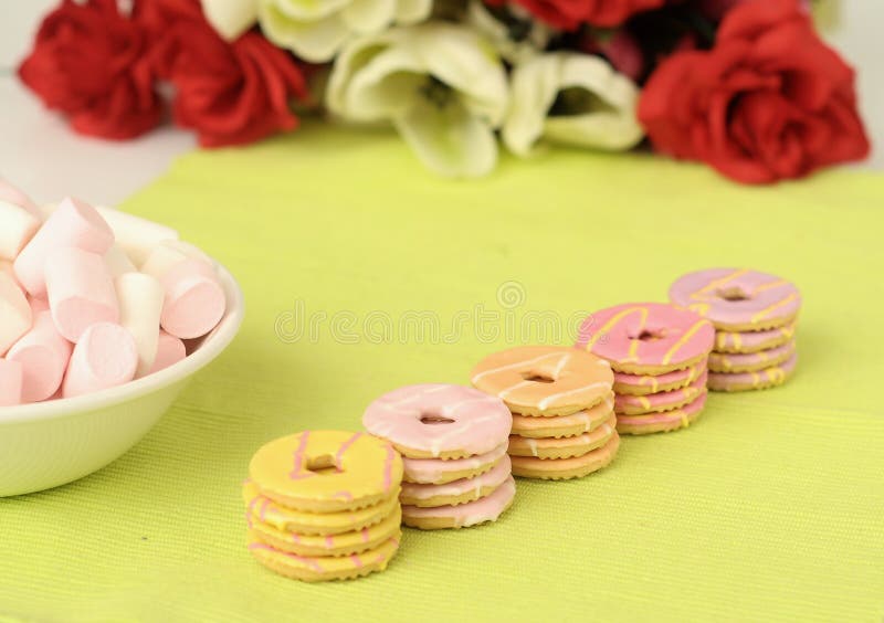 Colourful Crunchy Iced Ring Biscuits Stock Photos - Free & Royalty-Free ...