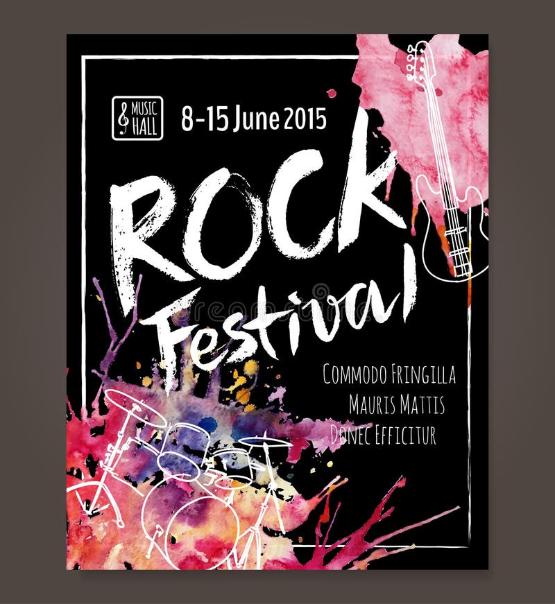 Rock Event Poster or Flyer Temlpate Stock Vector - Illustration of ...