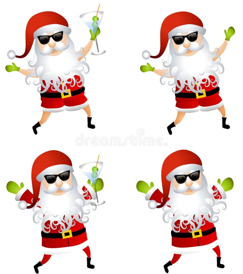Party Santa Claus Martini stock illustration. Illustration of ...