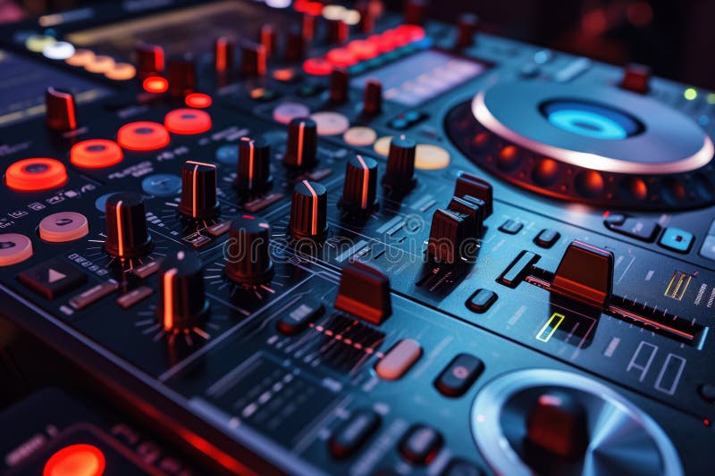 In Party Setting, DJ Mixer Control Panel Equalizer Musical Console ...