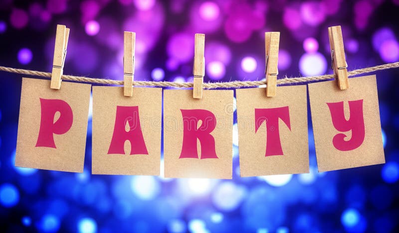 Party sign stock photo. Image of dance, bash, letters - 94457052