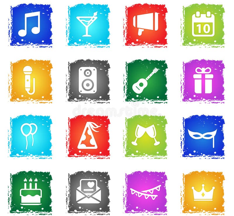 Party simply icons stock vector. Illustration of celebration - 88120563