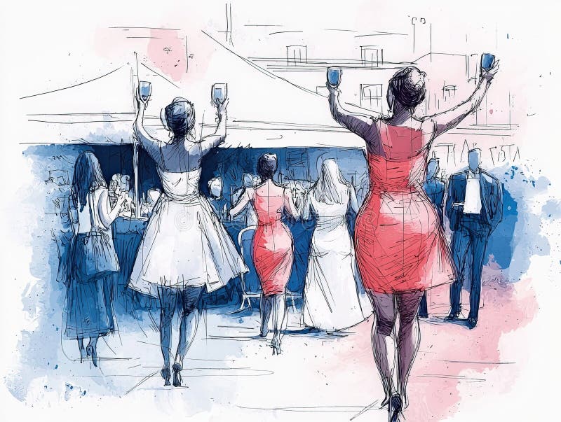 Party Sketch: a Lively Depiction of a Party Scene, Capturing Joy and ...