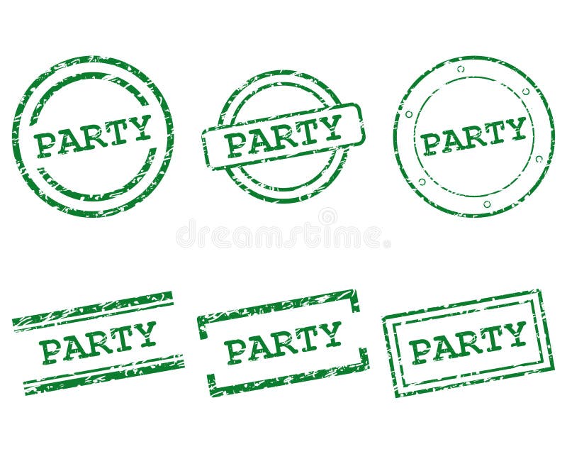 Party stamps stock vector. Illustration of sticker, vintage - 200172362