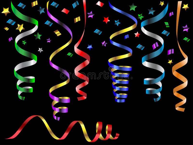 Party streamers stock vector. Illustration of curve, orange - 16760167