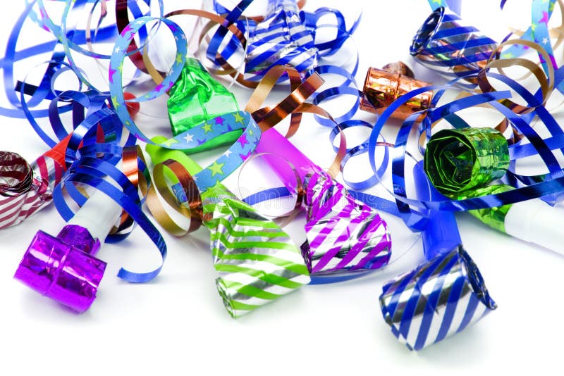 Party streamers over white stock photo. Image of pretty - 3343496