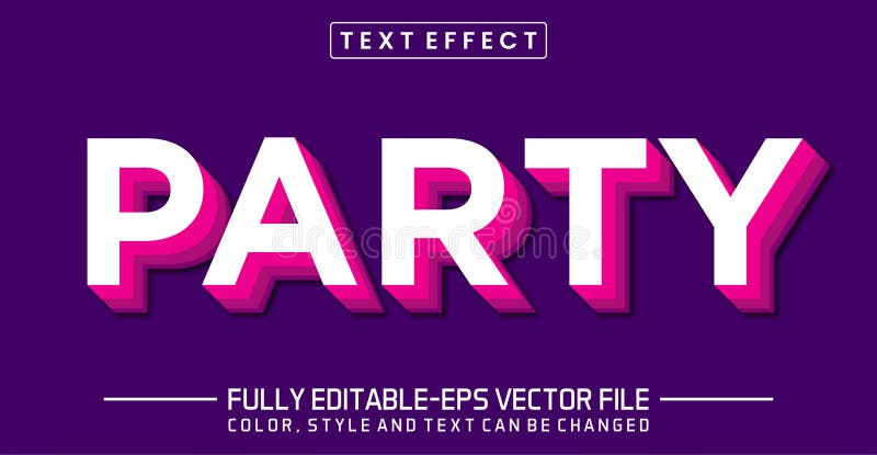 Party Text Editable Style Effect Stock Illustration - Illustration of ...