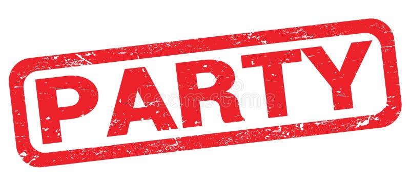 PARTY Text Written on Red Rectangle Stamp Stock Illustration ...