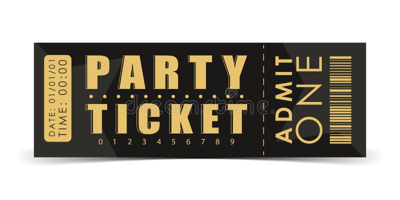 Party Ticket Template. Modern Elegant Ticket Card Illustration Template ...