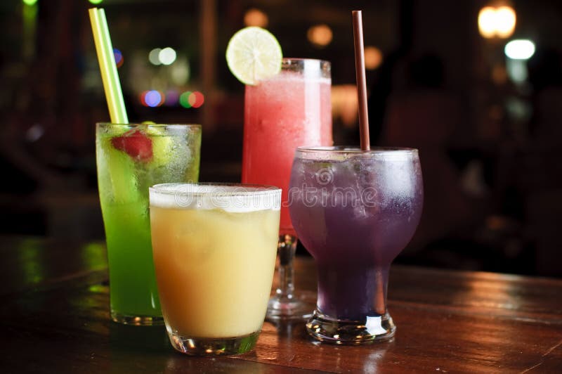Cocktail drinks on a bar stock image. Image of alcohol - 3249555