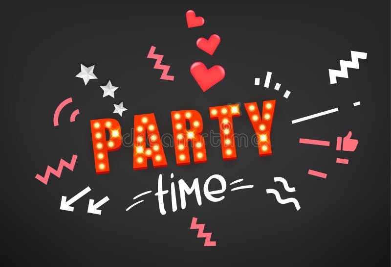 Party Time Banner Design Template Stock Vector - Illustration of design ...